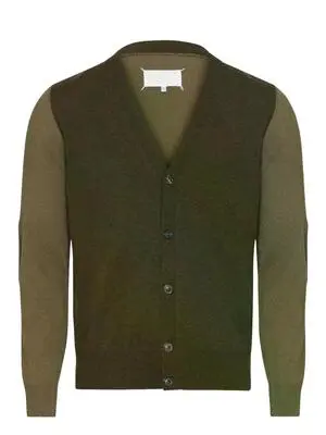 MAISON MARGIELA Elbow-patch Wool Cardigan - Green