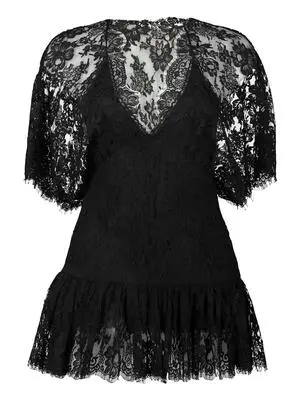 Chloé Lace Ruffled Blouse - Black
