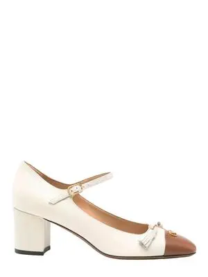 Valentino Garavani 60mm Tassel-detail Block-heel Pumps - Neutrals