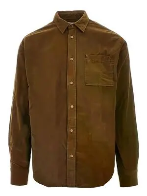 FORET River Pocketted-corduroy Shirt - Brown