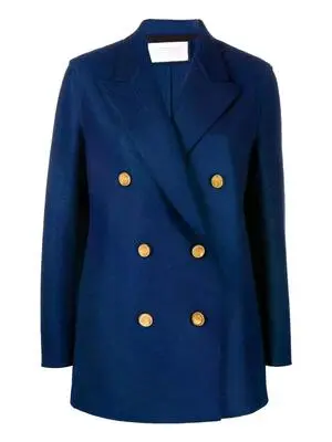 Harris Wharf London Double-breasted Wool Coat - Blue