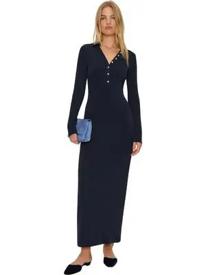 REFORMATION Aubrey Knit Maxi Dress Blue
