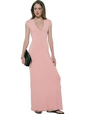 REFORMATION Eloise Knit Maxi Dress - Pink