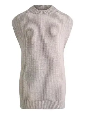 12 STOREEZ Ribbed Merino Wool Vest - Grey