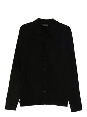 ROBERTO COLLINA Collared Buttoned Cardigan - Black