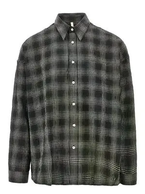 SUNFLOWER Checked-pattern Shirt - Grey