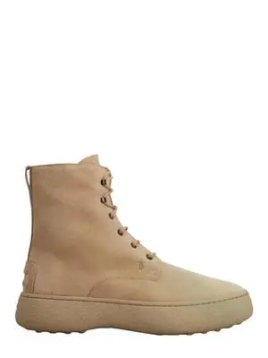 TOD'S Embossed Lace-up Boots - Neutrals