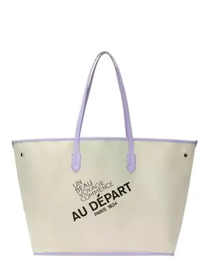 AU DEPART Large No.47 Reversible Tote Bag - Purple