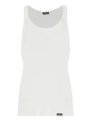 Dsquared2 Ribbed Tank Top - White