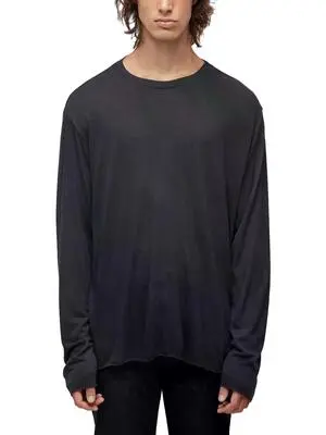 OSKLEN Long-sleeved Linen T-shirt - Black