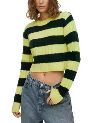 WON HUNDRED Striped-detail Sweater - Yellow