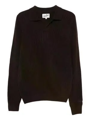MC2 SAINT BARTH Ribbed Collared Sweater - Brown
