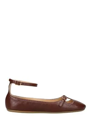 Chloé Leather Ballet Flats - Brown