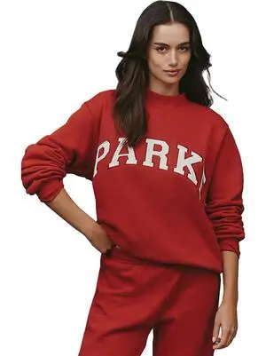 PARKE Varsity Mock-Neck Sweatshirt Crimson