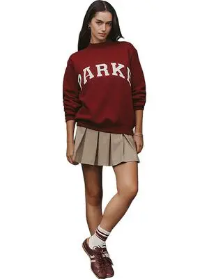 PARKE Varsity Mock-Neck Sweatshirt Maroon