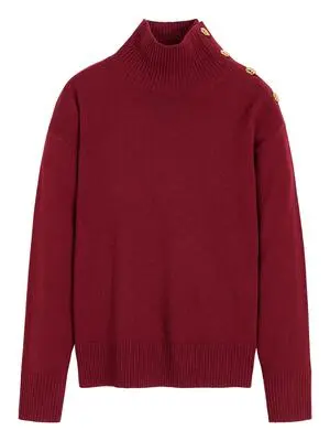 BY MALENE BIRGER Wool Sweater With Buttoned Shoulder - Cabernet