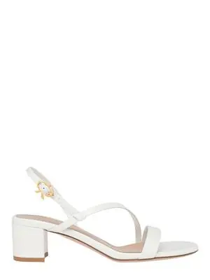 GIANVITO ROSSI Betsey Asymmetric Leather Sandals - White - Nappa