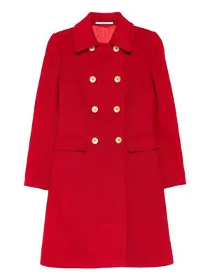 Tagliatore Hennie Double-Breasted Coat Red
