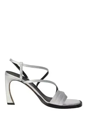 Off-White Zip Tie Loop High Heel Sandals - Silver