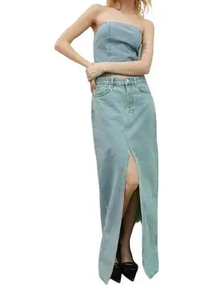 WON HUNDRED Belt-loop Maxi Skirt - Blue