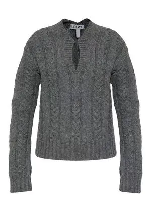 Loewe Cable-knit Keyhole Knitwear - Grey
