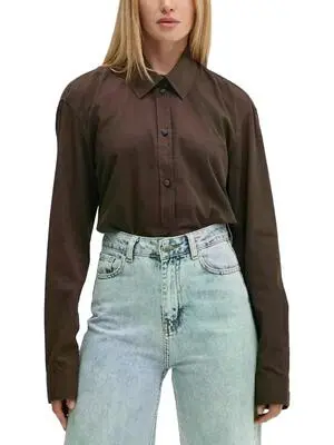 WON HUNDRED Buttoned Long-sleeve Shirt - Brown