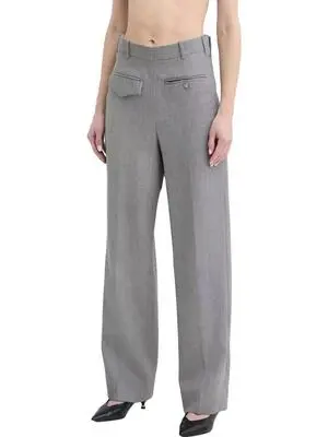 Victoria Beckham Flap-pocket Trousers - Grey