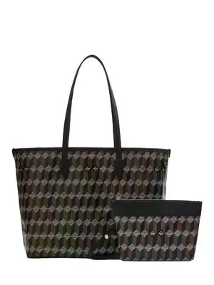 AU DEPART Geometric Pattern Tote Bag - Brown