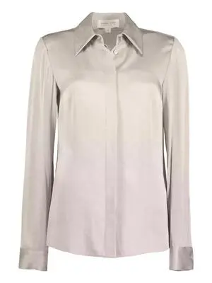 Michael Kors Satin Long-sleeve Shirt - Neutrals