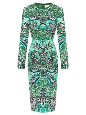 MARY KATRANTZOU Naomi Long-sleeve Midi Dress - Blue