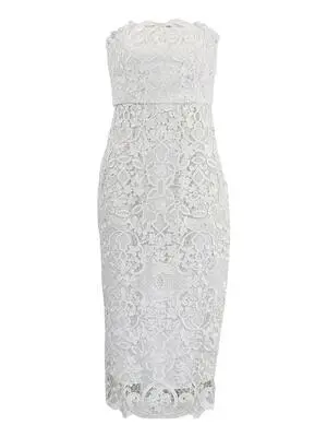 Badgley Mischka Lace Strapless Dress - White