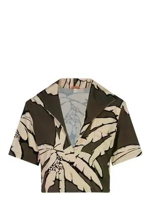 Johanna Ortiz Palm-tree Print Shirt - Green