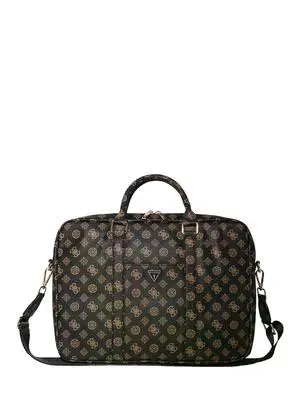 GUESS Monogram-Patterned Laptop Bag