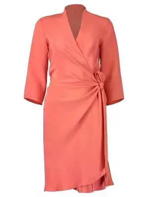 PETER COHEN Tied-front Wrap Dress - Orange