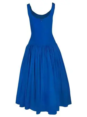 JOSLIN Bella Pleated Midi Dress - Blue