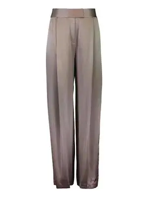 THE SEI Pleated Satin Trousers - Grey