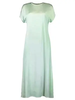 Peserico Cap-sleeve A-line Satin Dress - Green