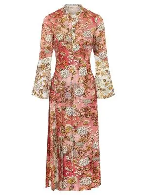 MARY KATRANTZOU Floral-print Pleated Dress - Pink