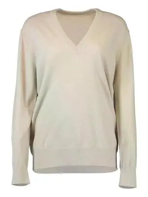 Michael Kors V-neck Long-sleeve Cashmere Sweater - Neutrals
