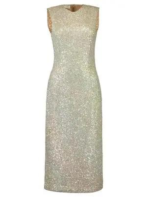 Michael Kors Sequin Sheath Midi Dress - Silver