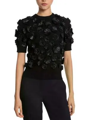 Michael Kors Floral-embroidered Shell Top - Black
