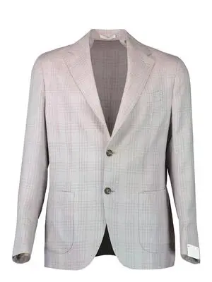 Eleventy Single-breasted Checked Blazer - Neutrals