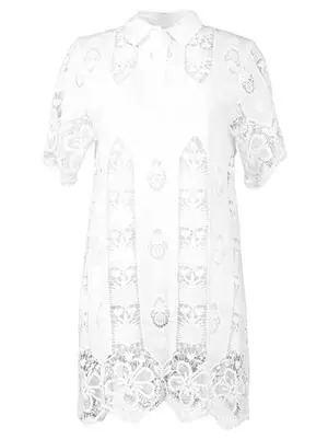 Miguelina Elle Lace-panel Mini Dress - White