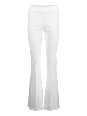 Avenue Montaigne Bellini Frayed-hem Flared Trousers - White