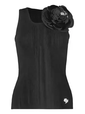 Bernadette Marcel Rose-embellished Ribbed Tank - Black
