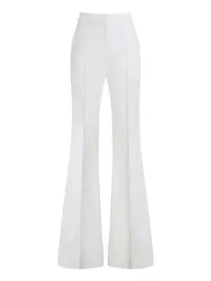 Elie Saab Pleated-front Flared Pants - White