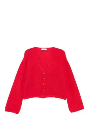 AKEP V-neck Cardigan - Red