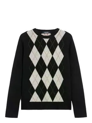 Max Mara Diamond-pattern Sweater - Black