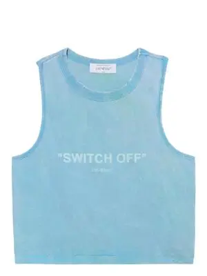 Off-White Switch Off Cotton Tank Top - Blue