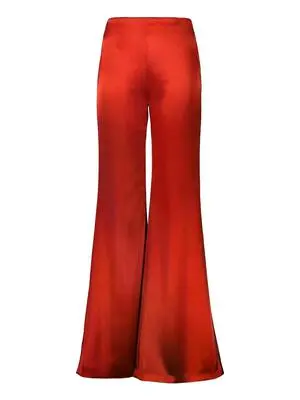 Galvan Satin Flared Trousers - Red